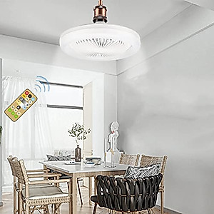 Fan Light, Ceiling Fans with Lights and Remote Ceiling Fan with Lights, Enclosed Low Profile Fan Light, Ceiling Light Hidden Electric Fan Delier with Remote Control Modern Ceiling Fan with Light