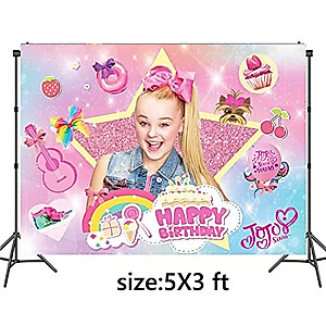 JoJo Birthday Party Supplies Pink Theme Birthday Party Decorations Backdrop for Kids Birthday Background Supplies Banners Baby Shower Cake Smash Studio Pictures Shoot Favors Christmas Decorations