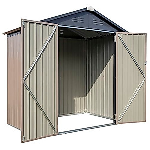 Arrow Sheds 6' x 4' Outdoor Steel Storage Shed, Tan