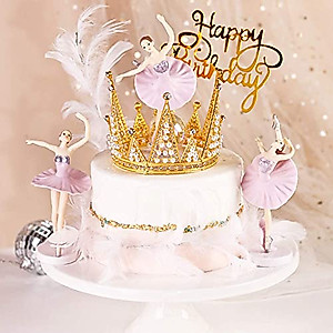 HYSTYLE 6 Pcs Dancing Ballerina Girl Figurine, Miniature Ballerina Girl Figure Collection Playset Doll Toy, Ballerina Girl Cake Topper Decoration, Ballerina Girl Plant Pot Craft Dollhouse Decoration