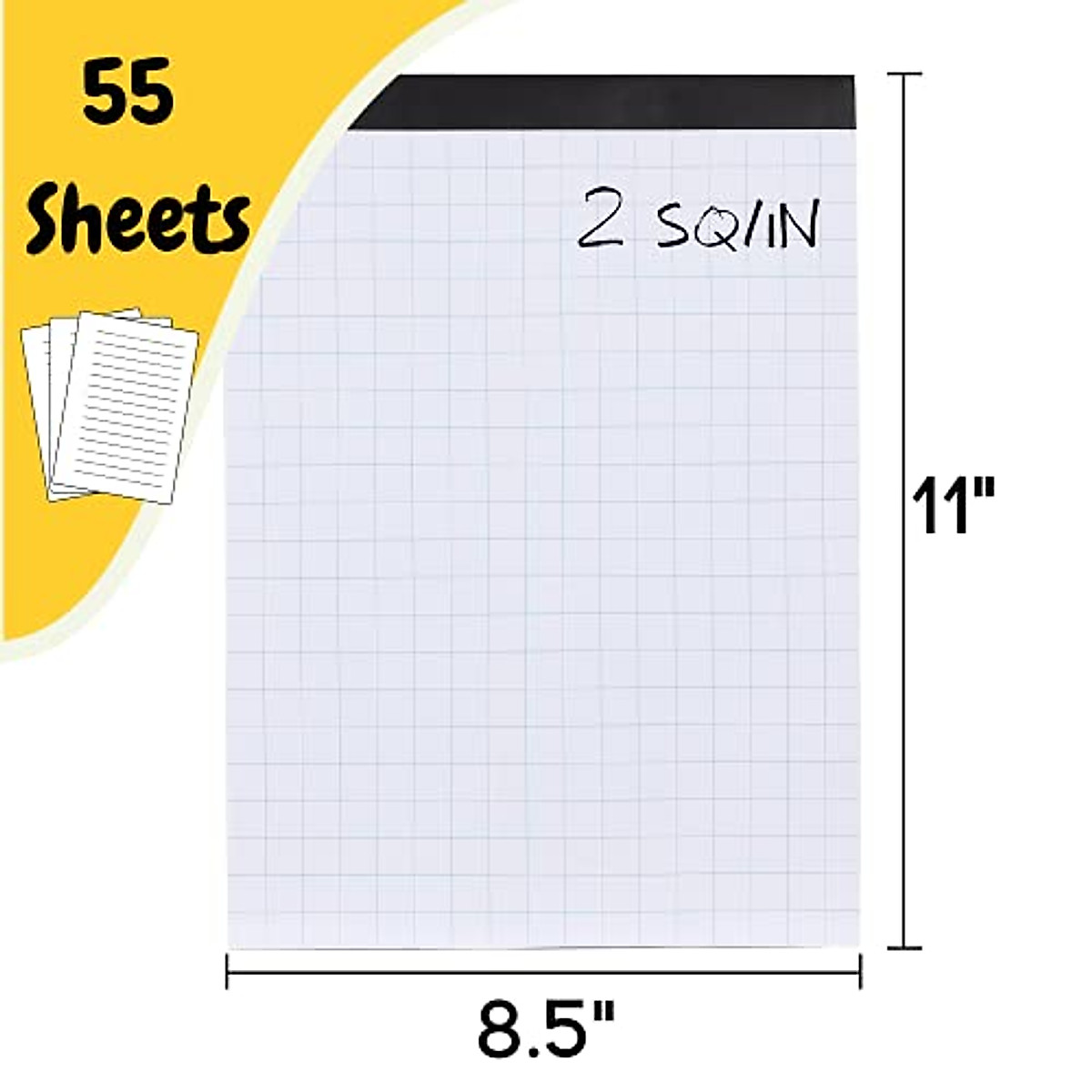 Mr. Pen- Graph Paper, 2x2 (2 Squares per inch), 8.5"x11", 55 Sheets, Grid Paper, Graphing Paper, Graph Paper Pad, Math Graph Paper, Grid Paper Pad, 1/2 Inch Graph Paper, Square Paper, Math Paper