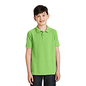 Port Authority Youth Silk Touch Polo, Lime, Medium