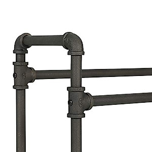 Real Home Innovations Modern Industrial Style 2 Tier Shoe Rack, 36" W x 8.2" d x 16" H, Satin Pewter