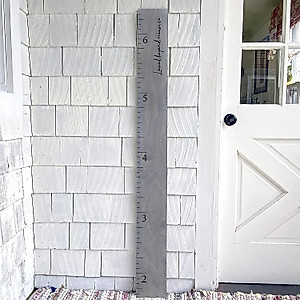 HEADWATERS STUDIO Boho Farmhouse Wooden Ruler Growth Chart for Kids, Boys and Girls - Height Chart & Height Measurement for Wall - Kids Wall Decor and Room Hanging Wall Decor - Weathered Gray