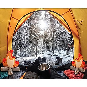 Fun Campfire Plush, Simulation Flame Plush Toys, Outdoor Camping Room Decoration, Suitable for Boys and Girls Christmas, Birthday Surprise Gift (Small)