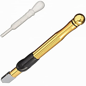 KEWAYO 3mm-15mm Tools for Glass Cutting, Gold Pencil Oil Feed Carbide Tip Glass Cutter Cutting Tool