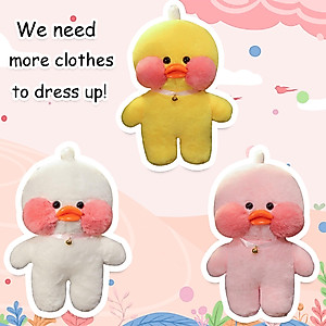 MOMIU Yellow Duck Plush Toy with 9 Pcs Duck Stuffed Animal Clothes and Accessories-Cute Duck Stuffed Animal with Glasses, Birthday Gifts for Kids