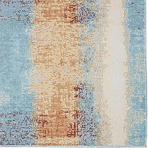 LUXE WEAVERS Aquabury Rustic Distressed Indoor/Outdoor 7654 Multi 5x7 Abstract Area Rug