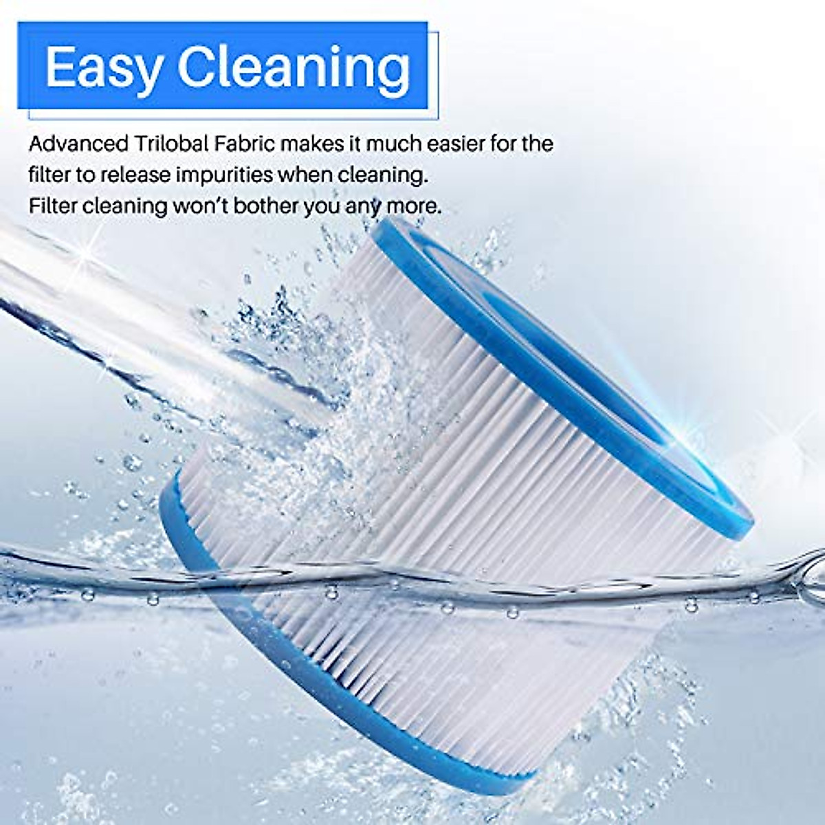 POOLPURE Type VI SPA and Hot Tub Filter Replaces Coleman SaluSpa 90352E, Bestway Filter, Lay-Z Spa, Set of 6