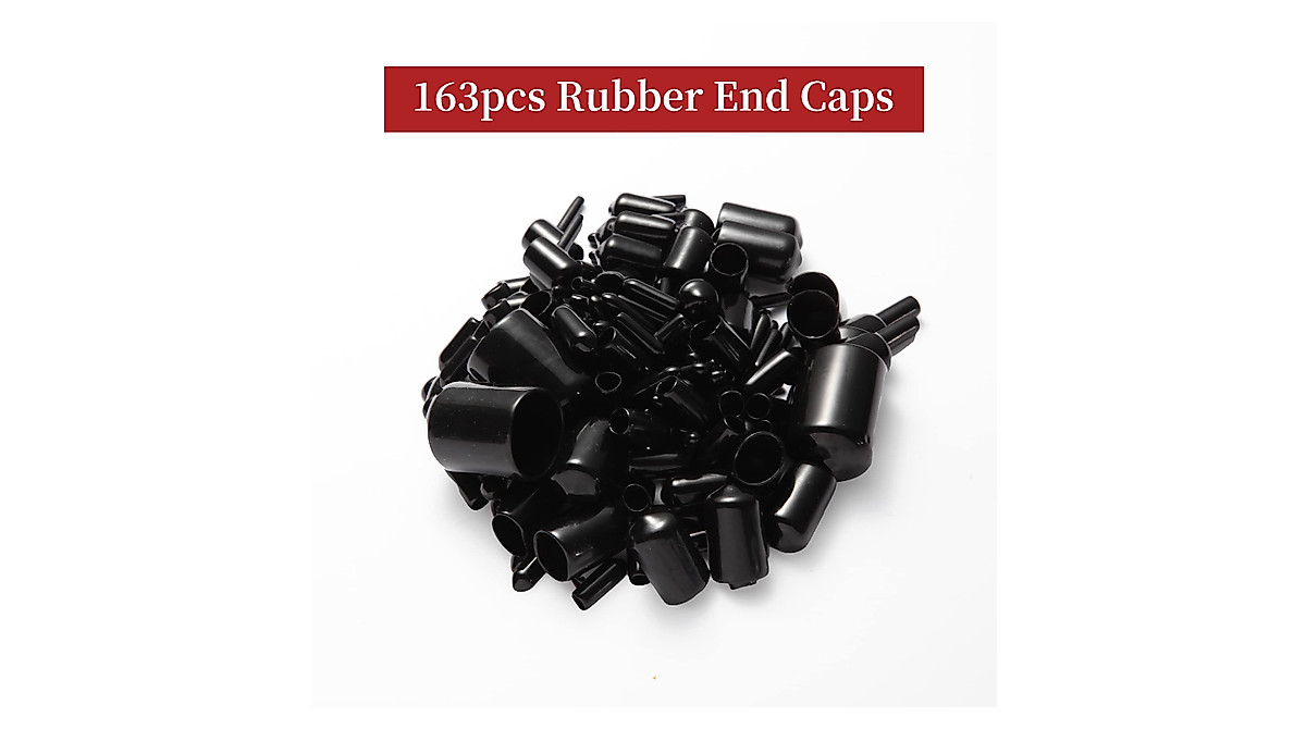 Aleric 163pcs Rubber End Caps - 9 Sizes for All Needs