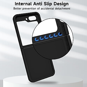 oakxco for Samsung Galaxy Z Flip 5 Phone Case Liquid Silicone Grip, Cute Thin Slim Soft Rubber TPU Plain Smooth Gel Cover for Women Girl Aesthetic Design, Matte Solid Protective & Shockproof, Black