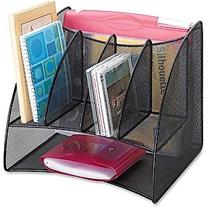 Safco Products Onyx Mesh Corner Organizer 3261BL, Black Powder Coat Finish, Durable Steel Mesh Construction, Space-Saving Functionality, 13" x 15" x 11"
