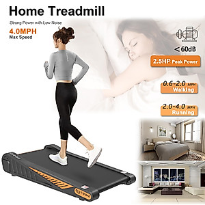 2 in 1 Under Desk Treadmill with Handlebar, Foldable Treadmills for Home, Walking Pad Mini Treadmill 8% Incline, 280 lb Capacity, 2.5HP