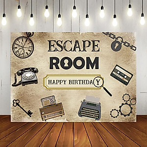 Lofaris Detective Theme Birthday Backdrop Escape Room Party Background Mystery Investigation Analysis Top Secret Birthday Party Supplies Decoration Photo Booth Studio 7x5ft