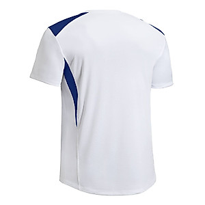 Exeprt Brand USA-Made Men's Drimax Dry Fit Color Blocked Athletic T-Shirt White/Navy