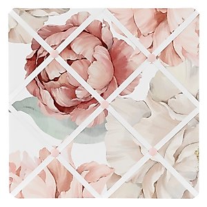 Sweet Jojo Designs Blush Pink Boho Shabby Chic Floral Girl Fabric Memory Memo Photo Bulletin Board Off White Ivory Bohemian Vintage Garden Watercolor Flower Nature Elegant Colorful Pastel Dusty Rose