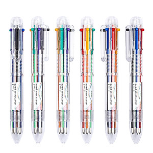 Shuttle Art Multicolor Pens, 23 Pack 6-in-1 0.7mm Retractable Ballpoint Pens for Office School Supplies Students Children Gift