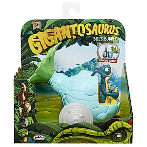 Gigantosaurus Bill's Bubble Toy Vehicle Bounces Up & Down, 6.5" Long, 4" Tall - Easy for Little Hands to Push Along - Dino Car Toys for Toddler Kids Boys & Girls