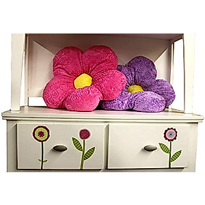 Adorable 15" Minky Flower Pink Throw Pillow