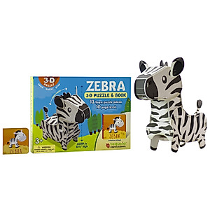 Zebra 3-D Puzzle & Book