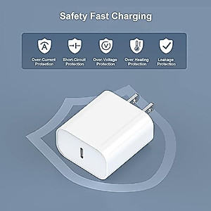 3 Pack [Apple MFi Certified] iPhone 14 13 Fast Charger, PD 20W USB C Wall Charger Power Adapter with 3 Pack 10FT Long Type C to Lightning Cable Compatible for iPhone 14 13 12 11 Pro Max XS XR X 8 iPad