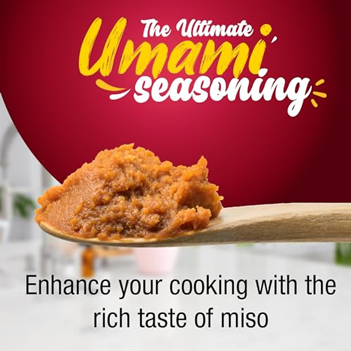 Fusion Select Organic Red Miso Paste - Made of Fermented Soy Bean & Rice - Savory Japanese Seasoning For Cooking Soup Base, Broth, Stew, Salad Dressing, Sauce, Marinade, Ramen - 15 Servings, 300g