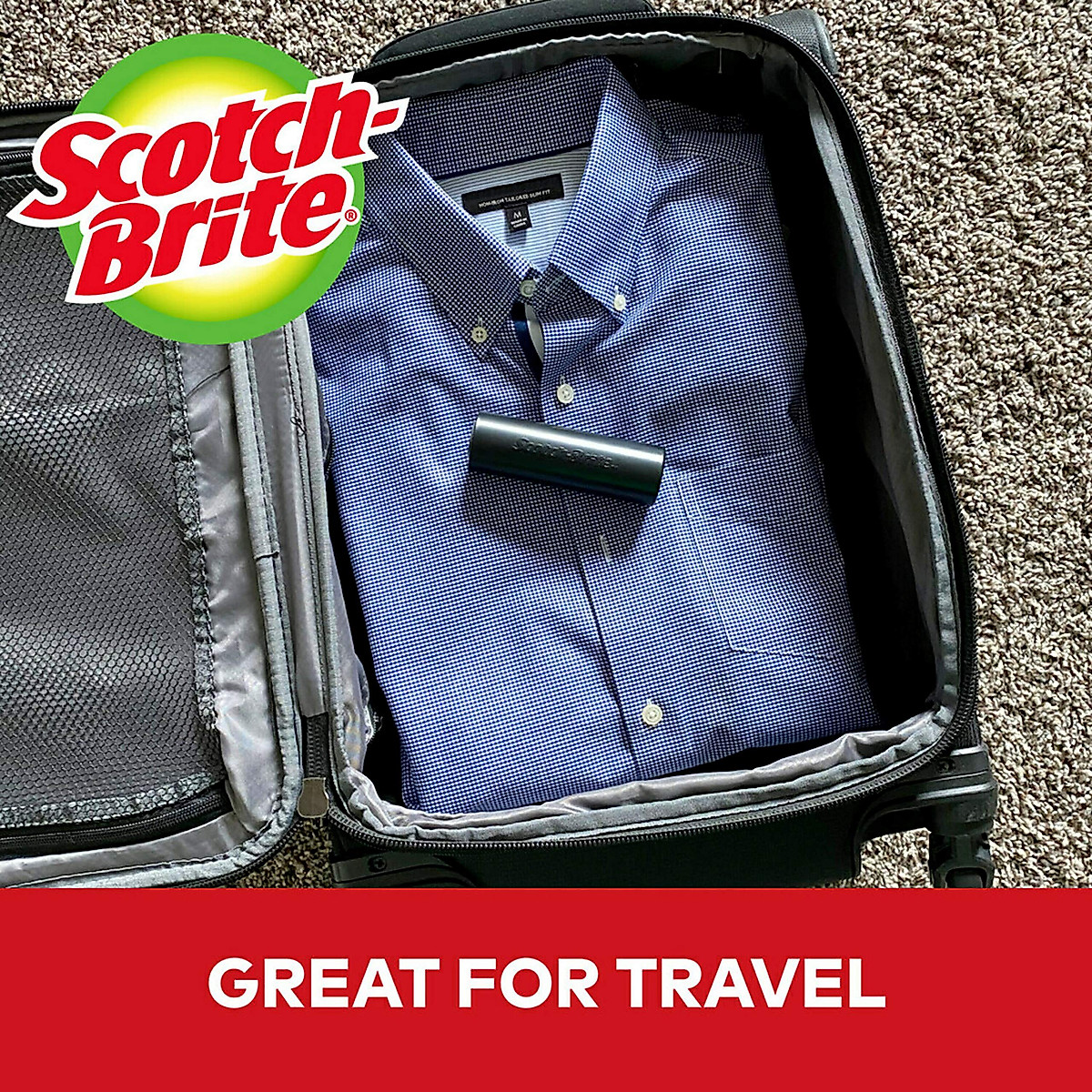 Scotch-Brite Mini Travel Lint Roller, Works Great On Pet Hair, 30 Sheets