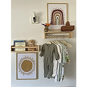 Gneric Floating Shelves for Wall, Burlywood Nursery Book Shelves, 15.7 inch Kids Bookshelf, Wall Shelves for Living Room Bedroom Decor,Kitchen Spice Rack,Bathroom Storage Rack(2 Pack)