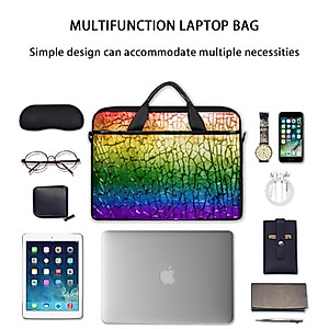 Rainbow Crack Laptop Computer Bag Waterproof Shoulder Messenger Bag 13-15 inch Durable Laptop Tote Bag with Shoulder Strap Handle Lightweight Crossbody Briefcase