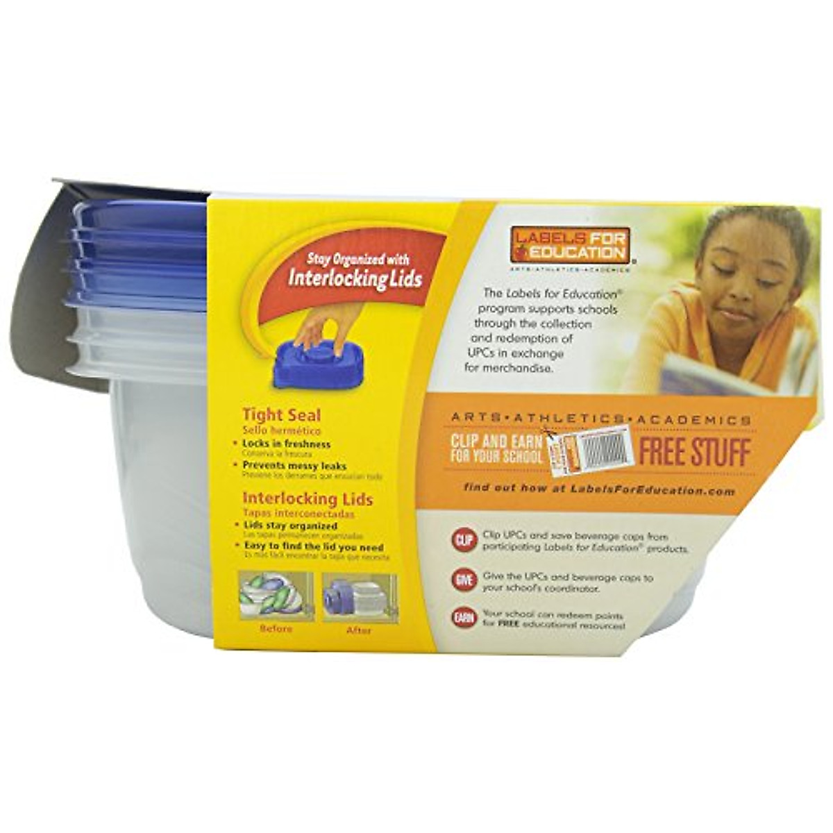 Glad Ware Big Bowl Containers with Lids, Round Size, 3 ct, 48 ounce