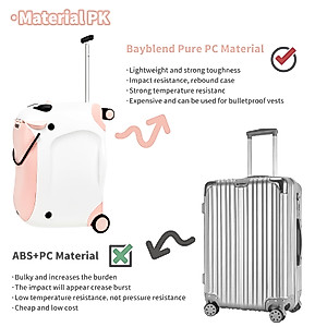 LemoHome Ride on Suitcase for Kids,21" Tow-Along Kids Luggage,Carry-On Cute Bag with Wheels,Airplane Toddler Suitcase,Hard Shell Travel Luggage For Girls Boys (Pink)