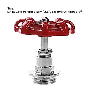Aislor Outdoor Faucet Water Spigot Handle,Round Wheel Loft Valve Replacement Parts Red DN15