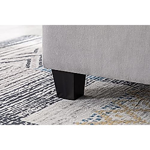 Aeffze Modular Sectional Sofa with Storage Ottoman L-Shaped 6 Seater Velvet Fabric Couch Contemporary Modern Corner Sofa Convertible Reversible Upholstered Couch for Living Room (Light Grey)