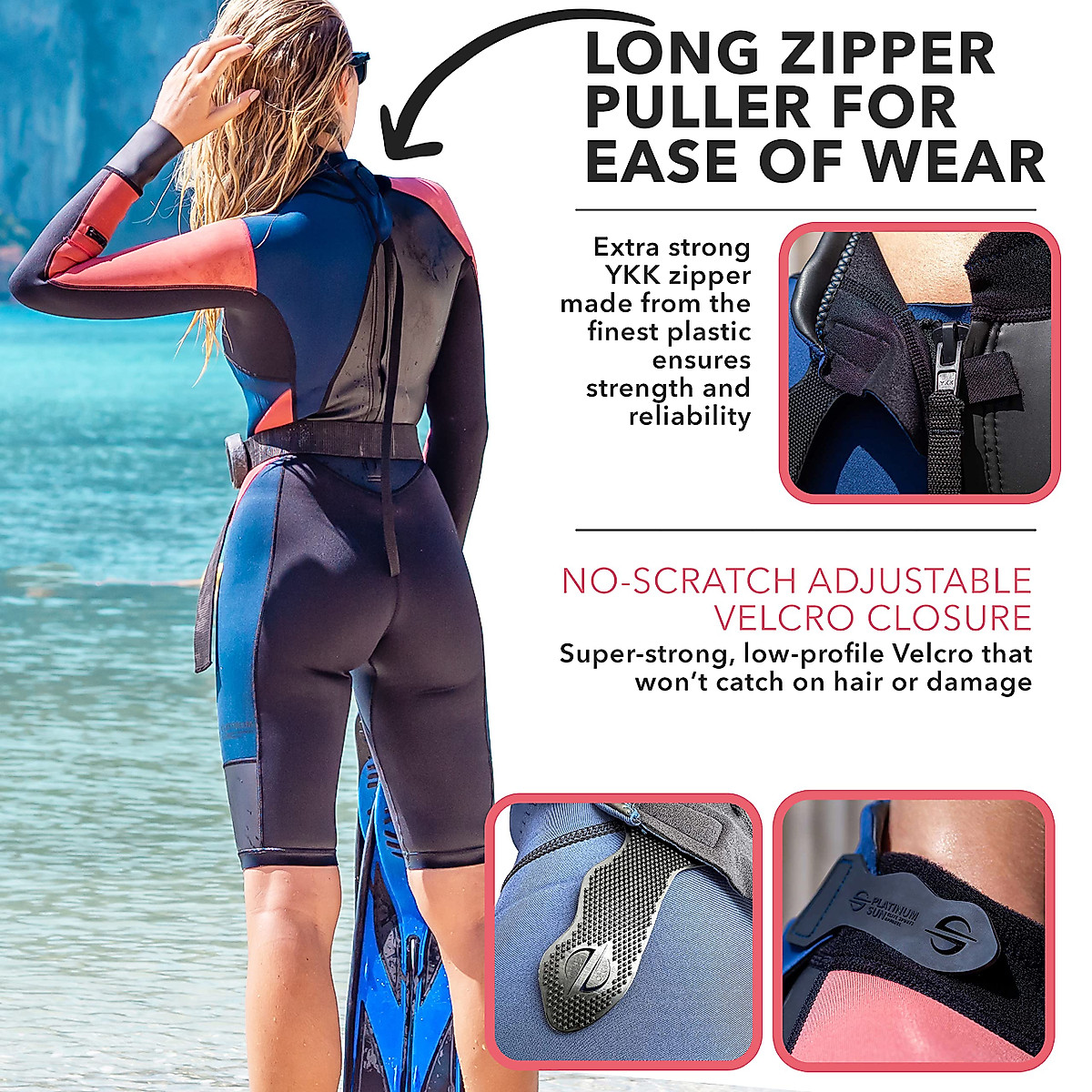 Women's Limestone Neoprene Wetsuit Shorty Wet Suits for Women in Cold Water Long-Sleeve Half Leg Water Suits Springsuit for Scuba Diving Surfing Kayaking Canoeing Snorkeling - 2.0mm (CoralNight, XL)