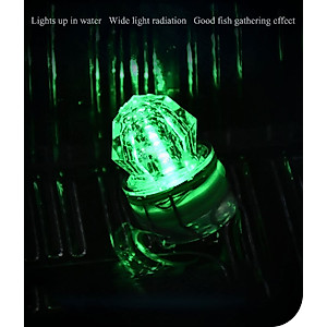 LED Fishing Light Underwater Deep Drop Lights Waterproof Diamond Tubular Underwater Fishing Lure Light Attractants for Tuna Swordfish, 10 Pack