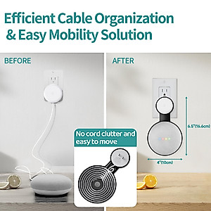 CUHIOY 2 Pack Google Nest Mini Wall Mount Holder (2nd Gen), Space-Saving Accessories with Cord Management for Google Mini Smart Speakers, Outlet Holder for Google Mini Voice Assistant (White)