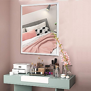 Schliersee 18x24 inch Wall Mirror Set of 2, Hanging Rectangular White Mirrors for Over Sink, Bathroom, Living Room, Bedroom