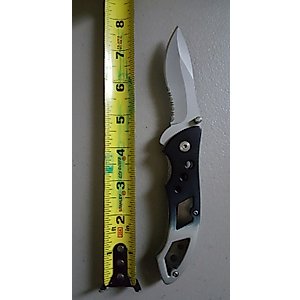 TAMMY'S TACKLE BLUE AND SILVER FOLDING POCKET KNIFE 8 INCHES OPEN