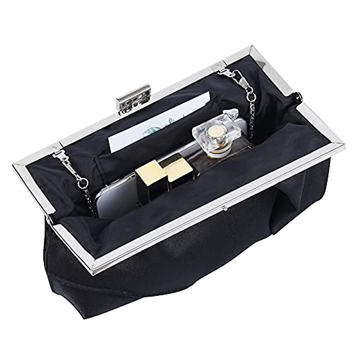 trhillsbrad Clutch Purses for Women Evening Bag Envelope Clutch Shoulder Handbag For Wedding (02Black)