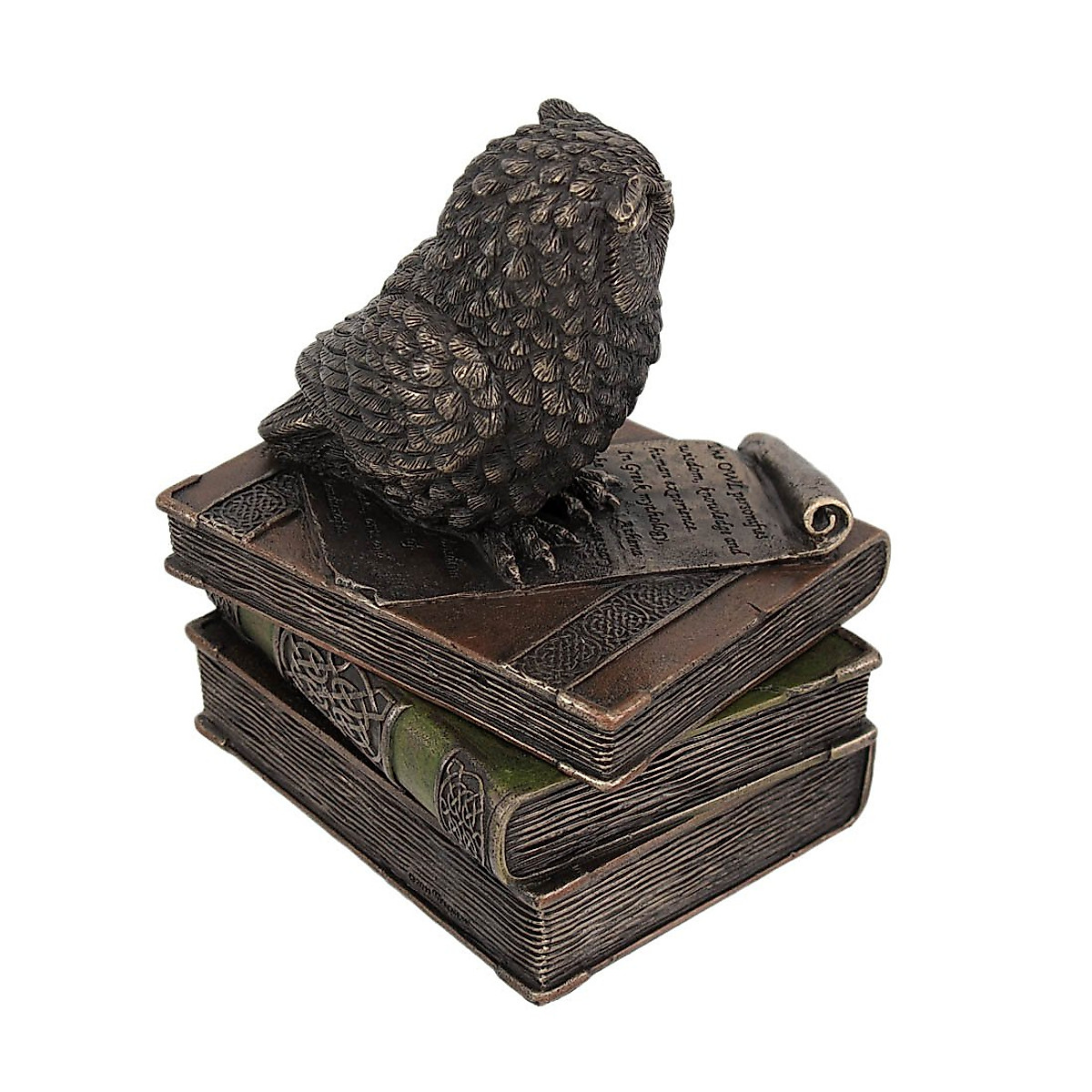 Veronese Design Bronzed Finish Wise Old Owl Trinket Box