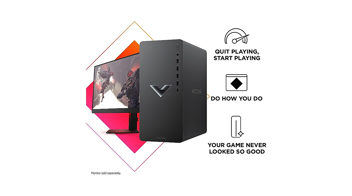 HP Victus 15L Gaming Desktop - AMD Ryzen 7, 64GB RAM