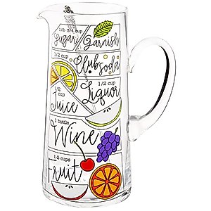 Mud Pie Sangria Glass Pitcher, 67 oz | Spoon 10", Clear