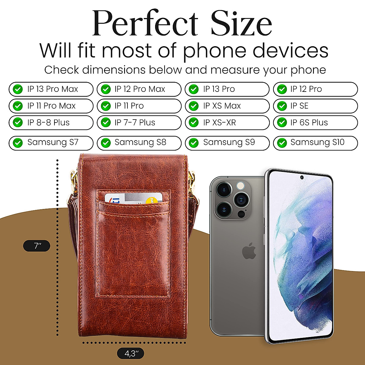 Classico Small Crossbody Phone Purse for Women - Crossbody Bag Wallet for Phone, Cards, Accessories (Small, Black)