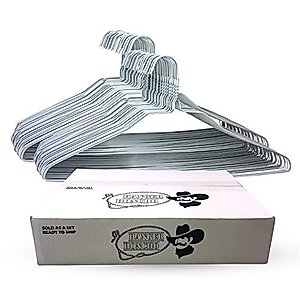 Wire Hangers in Bulk - 100 White Metal Hangers - 18 Inch Thin Standard Dry Cleaner Coated Steel