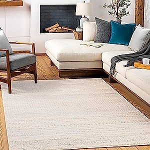 Livabliss Anya Neutral and Gray Shag Area Rug 2'6" x 8'