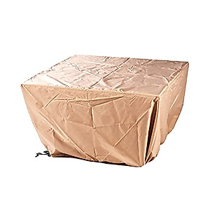 Square 42 in. x 42 in. Aluminum Propane Fire Pit Table with Glass Beads, Two Covers, Lid, 57,000 BTUs in Copper Finish