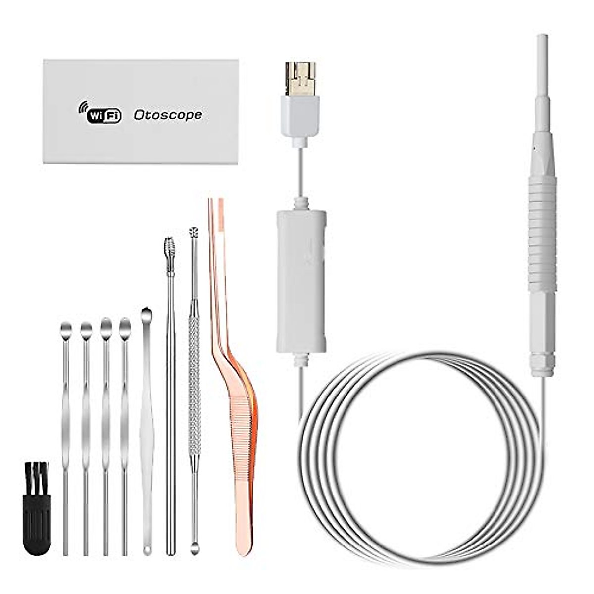 Digital Ear Scope Otoscope, Cainda Ear Camera with Earwax Remover Tools, USB Ear Cleaner Endoscope with WiFi Box, Suit for iPhone Android Mac Windows