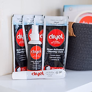 Dryel At-Home Mega Dry Cleaner Starter Kit, Includes Dry Cleaning Cloths and To-Go Stain Removal Pen - 14 Load Capacity