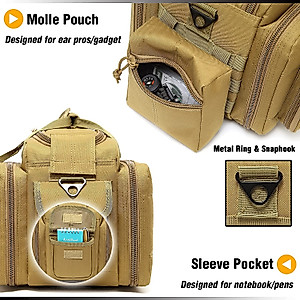 DBTAC Range Bag 2~4 Pistol Medium Size (Tan) + Tactical Lunch Bag (Tan), Durable Material with adjustable shoulder strap, Multi-functional Design
