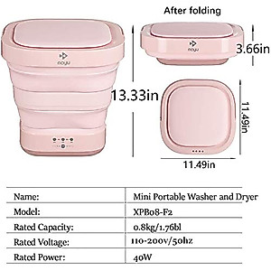 Mini Portable Washer and Spin Dryer-Super Energy Saving"40W",Small Foldable Washing Machine for Baby Clothes,Underwear,Sock in Travel Apartments,Fully Automatic